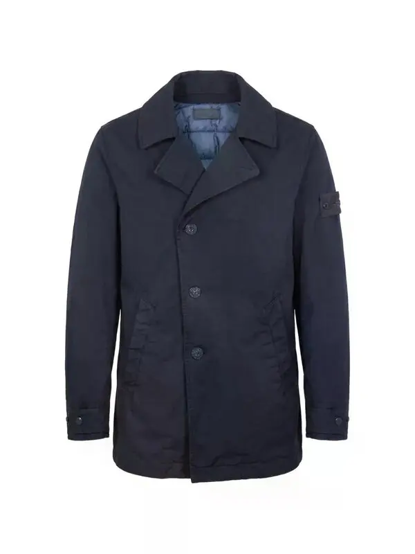 Stone Island Logo-patch Button-up Coat