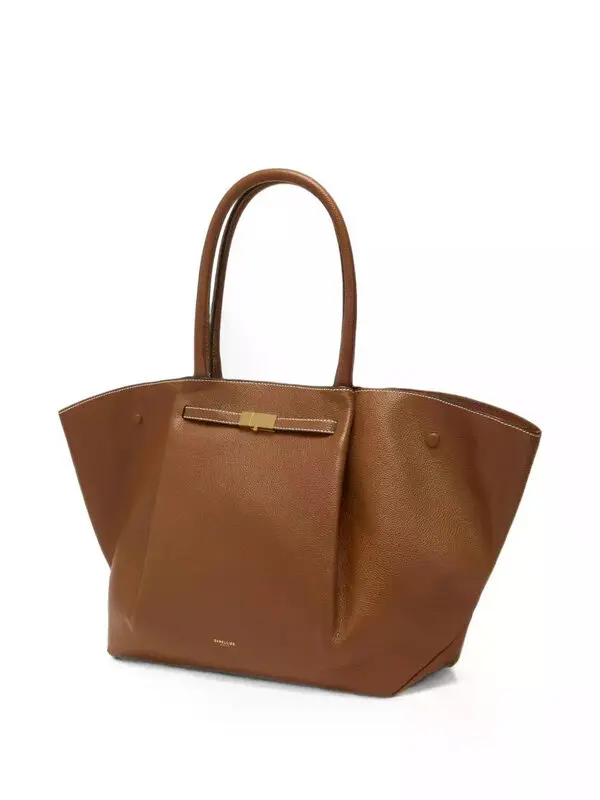 DEMELLIER The New York Contrast-stitching Leather Tote Bag