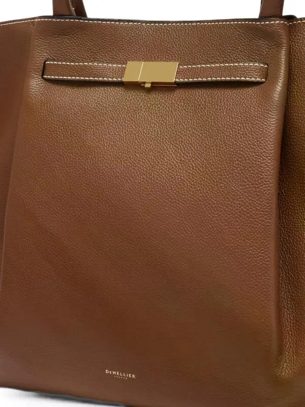 DEMELLIER The New York Contrast-stitching Leather Tote Bag