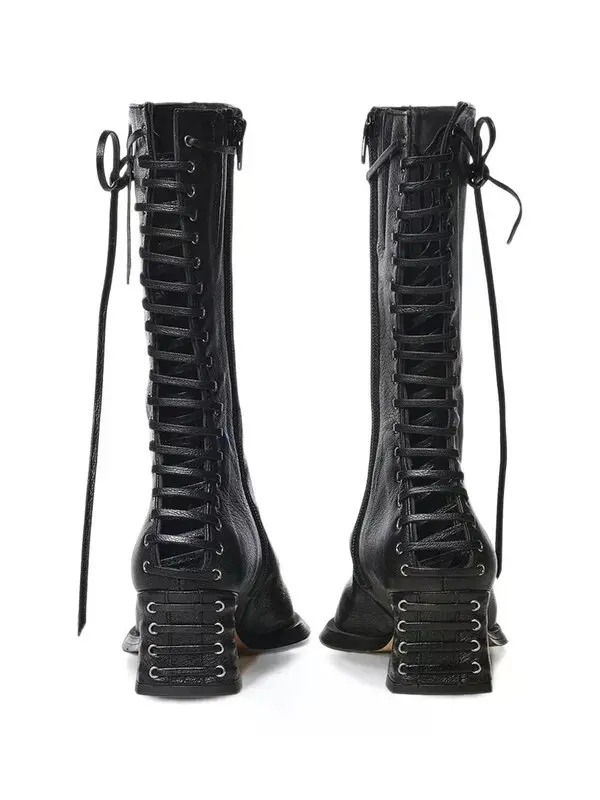 MIISTA Lace-up Pointed-toe Boots