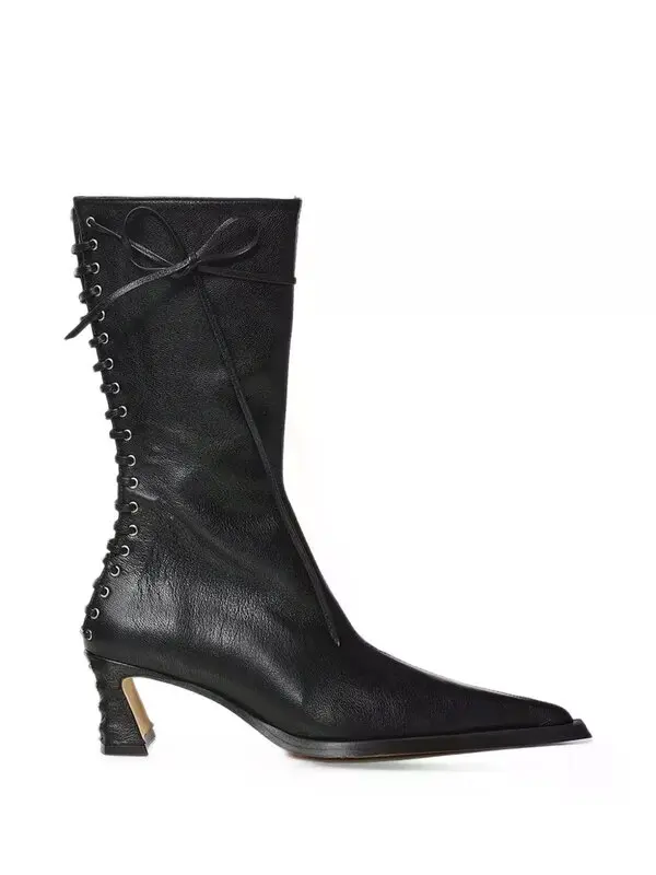 MIISTA Lace-up Pointed-toe Boots