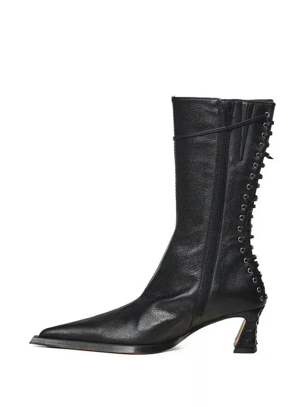 MIISTA Lace-up Pointed-toe Boots