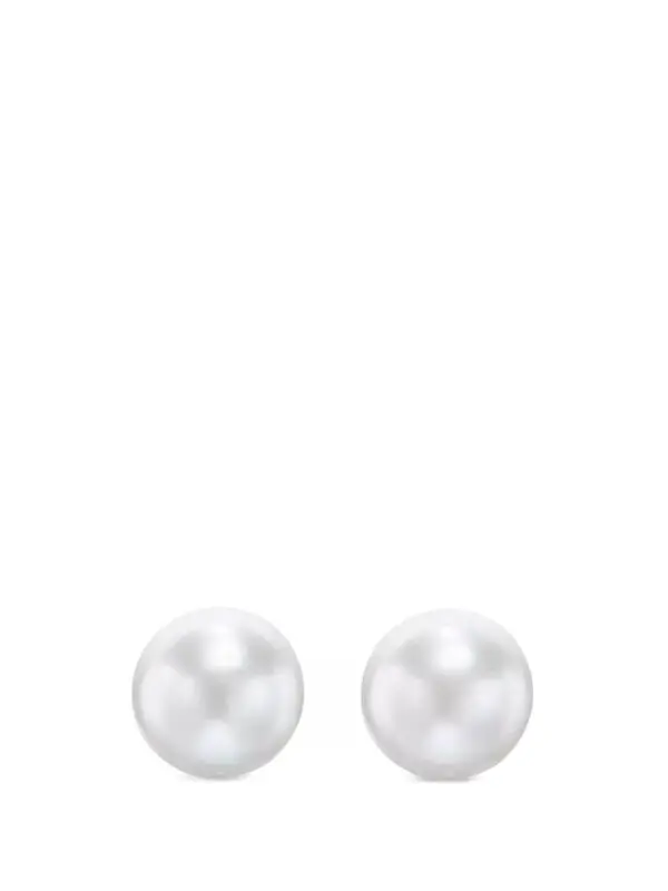 DOWER & HALL Freshwater Pearl Stud Earrings - Silver