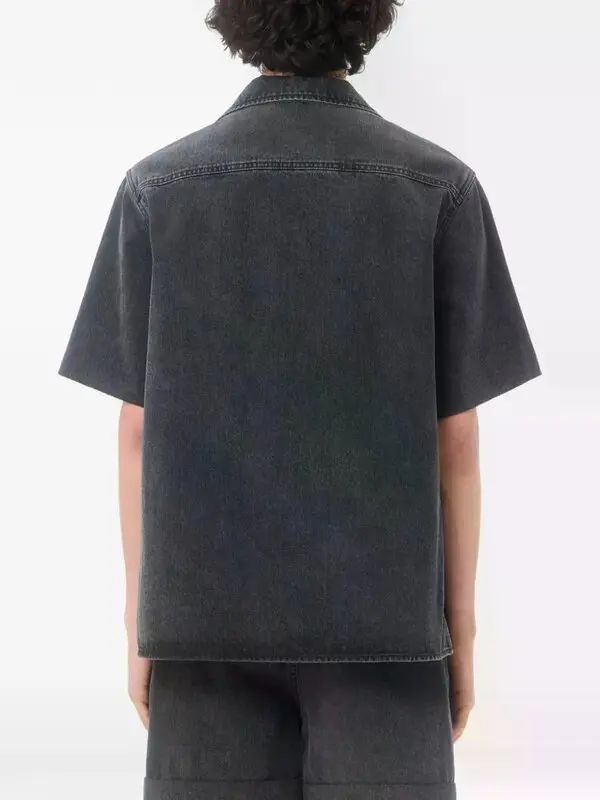 Valentino Garavani Denim Bowling Shirt With Vgold