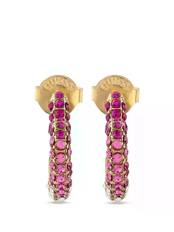 Guess Tone Heart Shape Crystal Earrings - Gold
