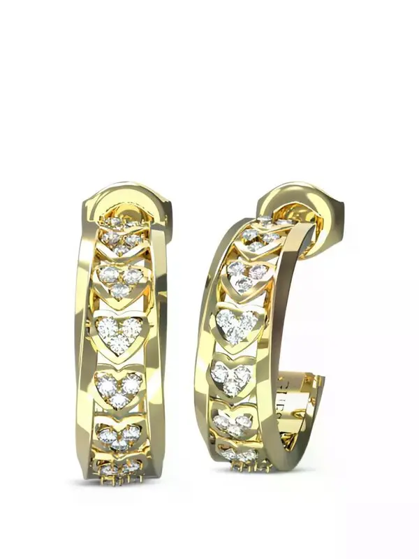 Guess Crystal-embellished Hoop Earrings - Gold