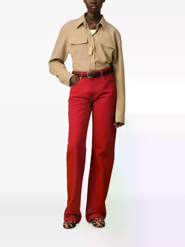AMI Paris Fitted Wool Balloon-sleeve Shirt - Neutrals