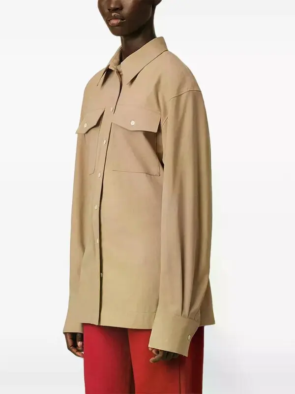AMI Paris Fitted Wool Balloon-sleeve Shirt