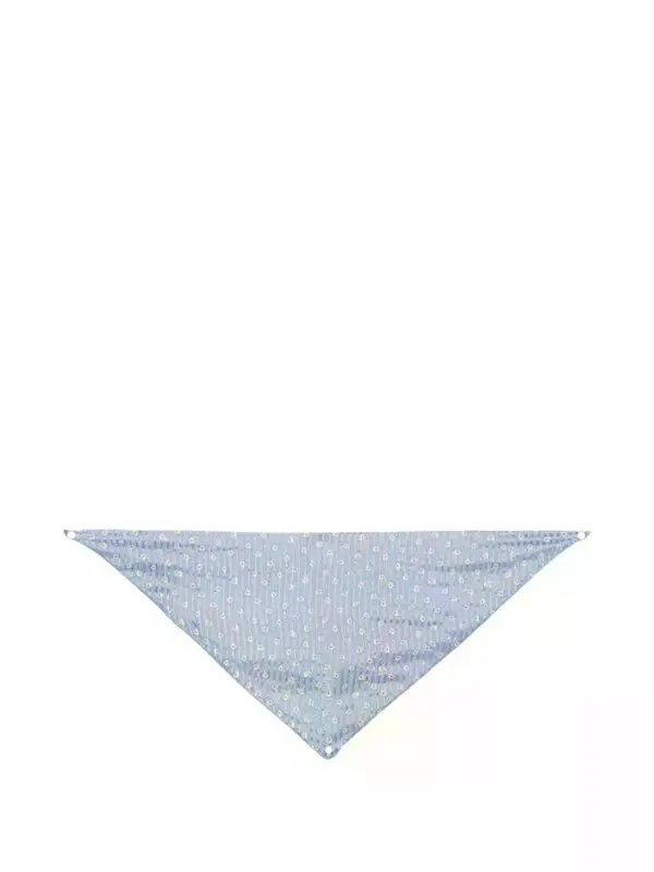 KRISTINA TI Floral-print Striped Scarf - Blue
