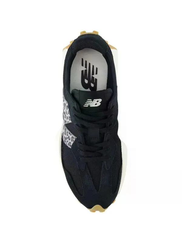NEW BALANCE 327 Leopard-print Logo Sneakers - Black