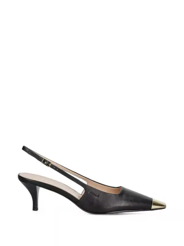 Furla Metal-toe-cap Slingback Pumps - Black