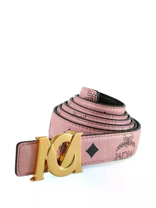 Mcm M-art Visetos-print Belt - Pink