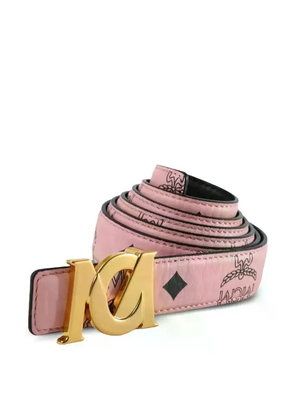 Mcm Visetos Print Belt - Pink