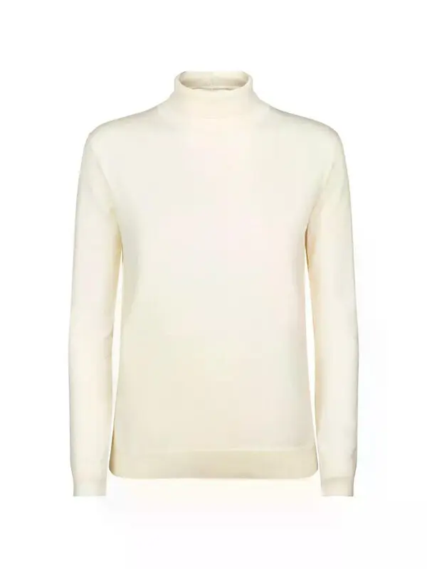 Max Mara Roll-neck Long-sleeved Sweater - White