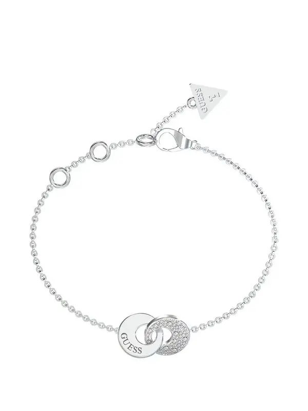 Guess Pavé-set Interlocking-link Bracelet - Silver