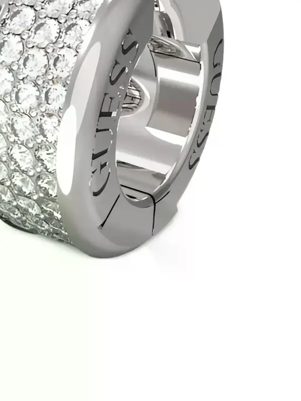 Guess Crystal-embellished Huggie Earrings - Silver
