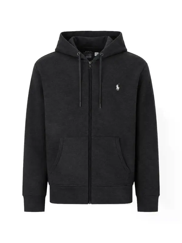 Polo Ralph Lauren Logo-embroidered Zip-up Hoodie - Grey
