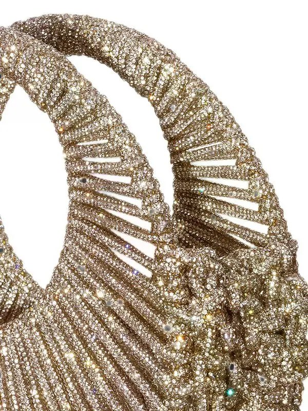 HIBOURAMA Jaya Crystal-embellished Woven Tote Bag - Gold
