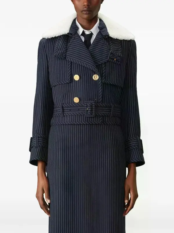 Thom Browne High Twist Wool Cropped Trench
