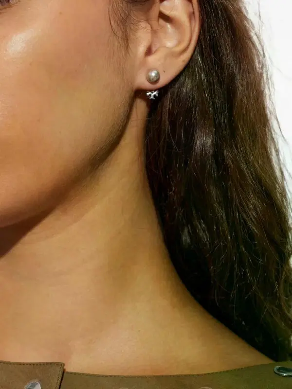 Tory Burch Double T Glass-pearl Earrings