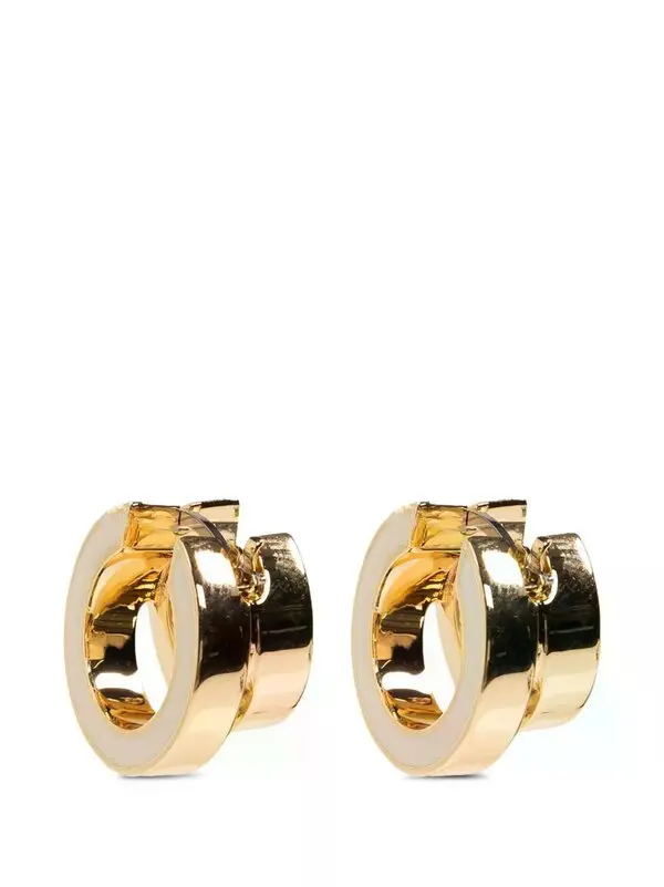 Tory Burch Icon Enamel Double Hoop Earrings - Gold