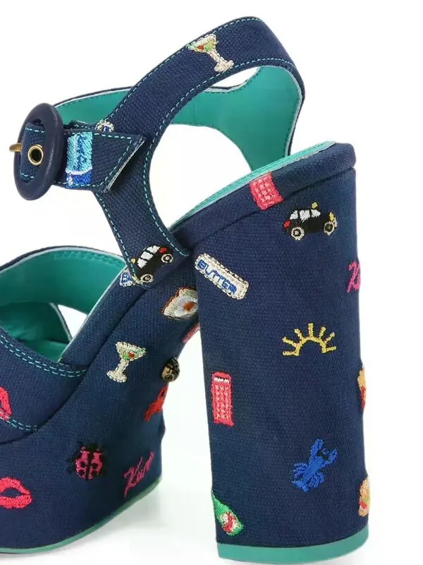 Kurt Geiger Embroidered Platform Sandals