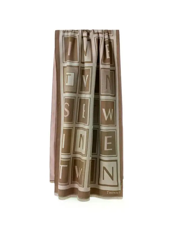 TWINSET Logo-print Fringed Scarf