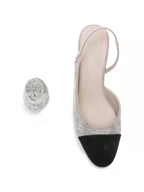 TWENTY FOURHAITCH Crystal-embellished Floral-detail Pumps