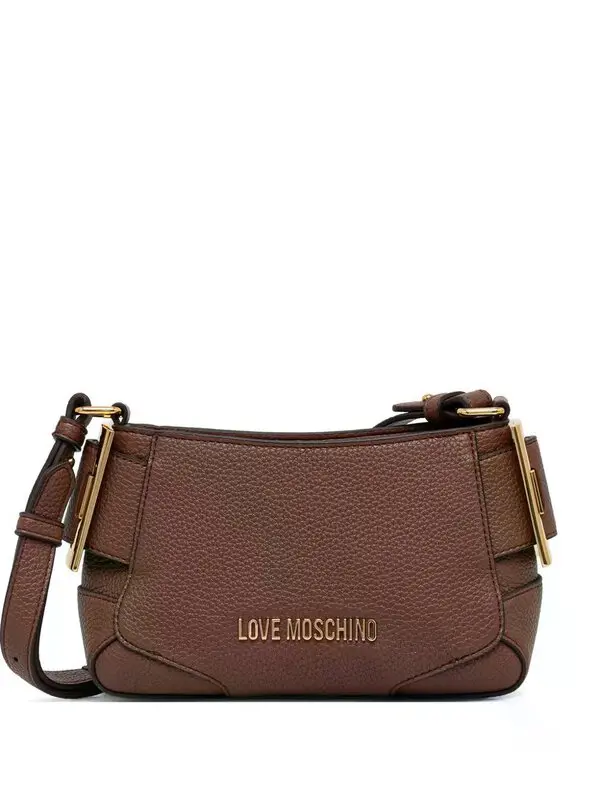 Moschino Logo-plaque Pebbled Shoulder Bag