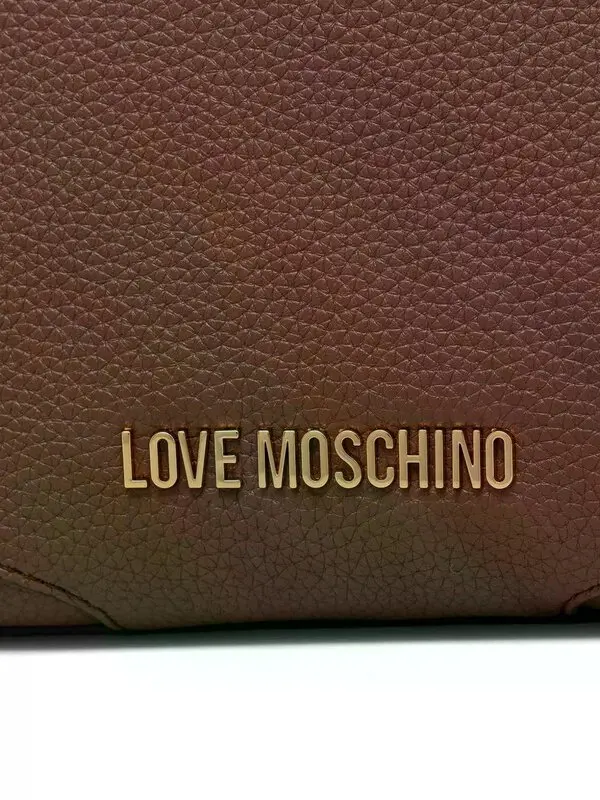 Moschino Logo-plaque Pebbled Shoulder Bag