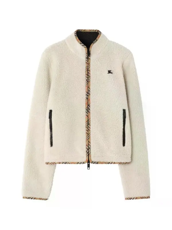 Burberry Cropped Wool-cashmere Blend Fleece Jacket