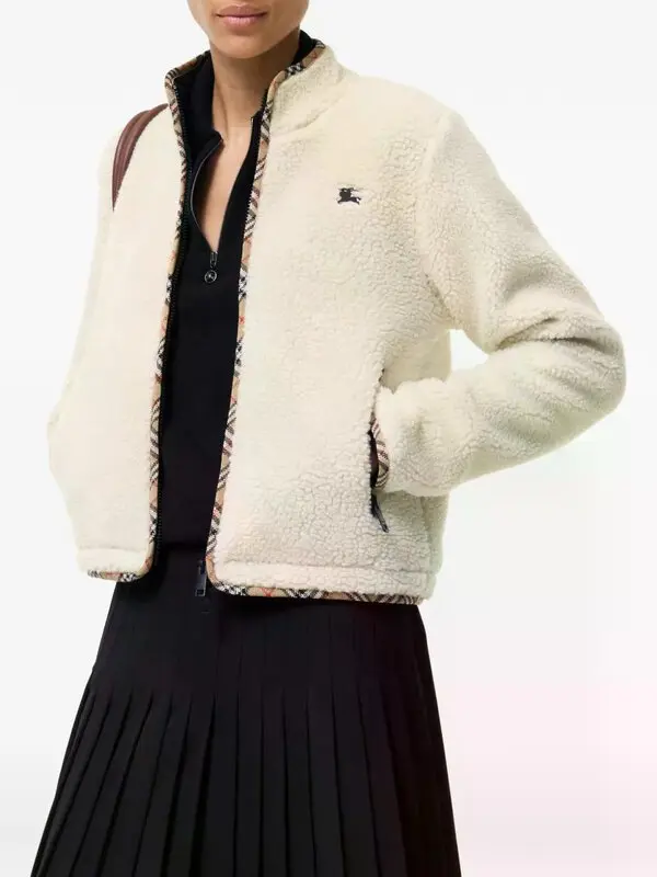 Burberry Cropped Wool-cashmere Blend Fleece Jacket