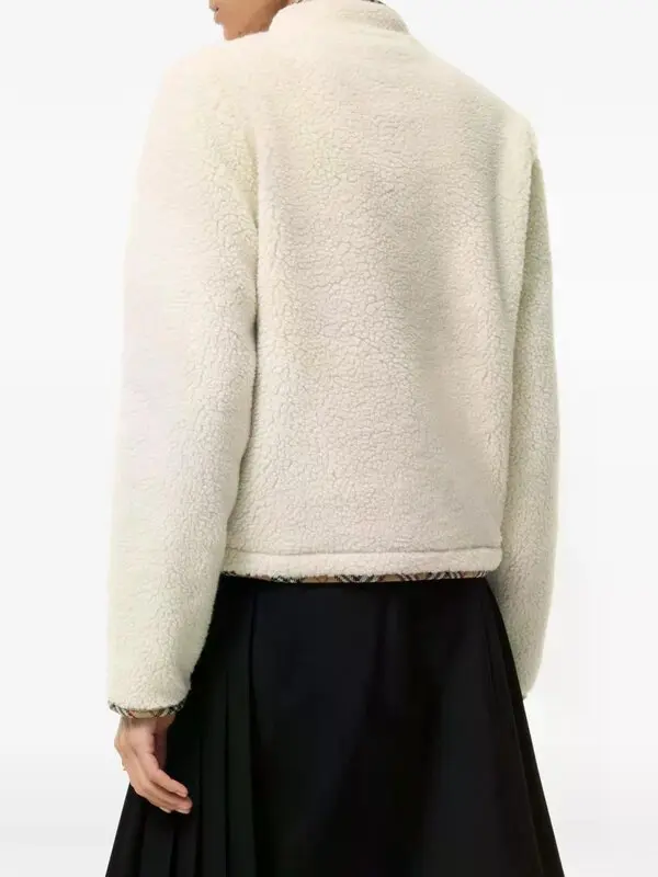 Burberry Cropped Wool-cashmere Blend Fleece Jacket