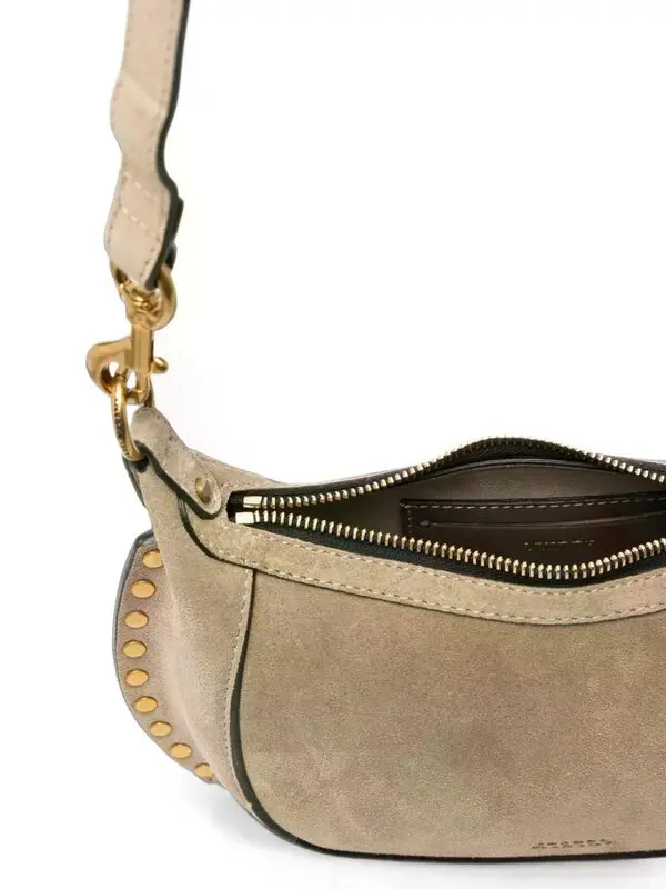 Isabel Marant Étoile Oskan Moon Stud-embellished Shoulder Bag - Neutrals