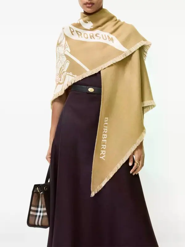 Burberry Knight Wool-silk-cashmere Cape - Neutrals