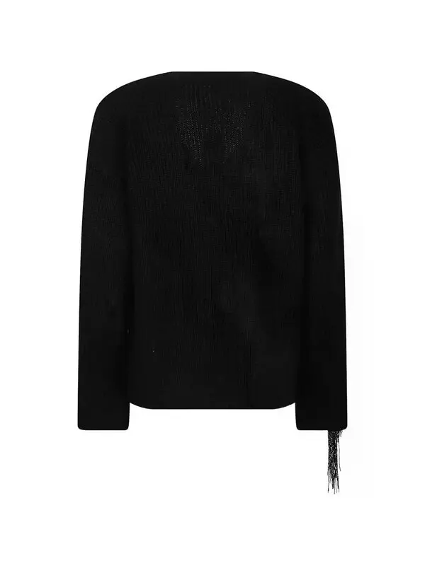 Pinko Fringe-detail V-neck Sweater