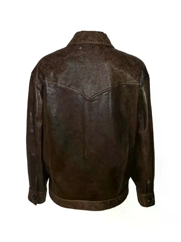 GOLDEN GOOSE Journey Floral-embroidery Leather Jacket