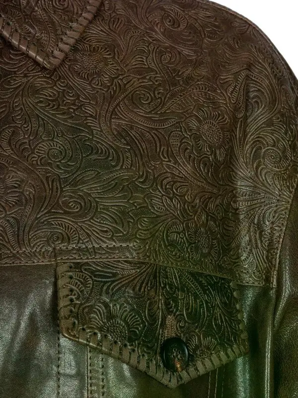 GOLDEN GOOSE Journey Floral-embroidery Leather Jacket