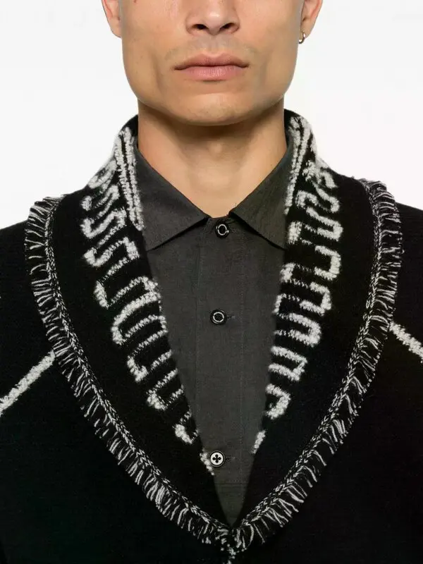 Alanui Intarsia-knit Fringed Cardigan