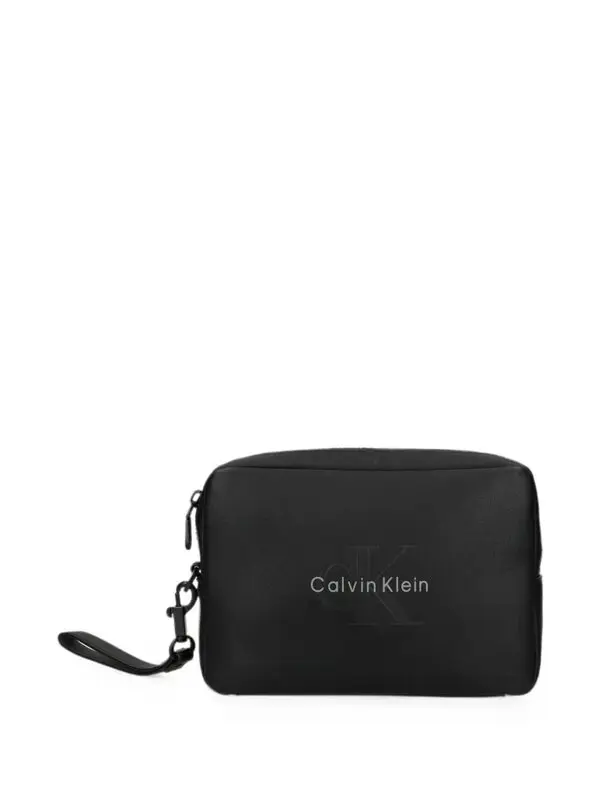 Calvin Klein Logo-print Detachable-strap Wash Bag - Black