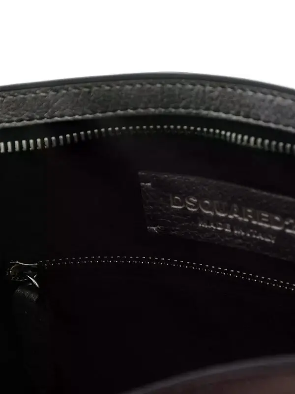 Dsquared2 Hammered-leather Metallic-finish Clutch Bag