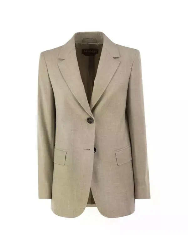 Max Mara Single-breasted Wool Flannel Blazer Beige - Neutrals