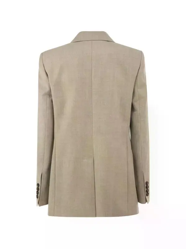 Max Mara Single-breasted Wool Flannel Blazer Beige