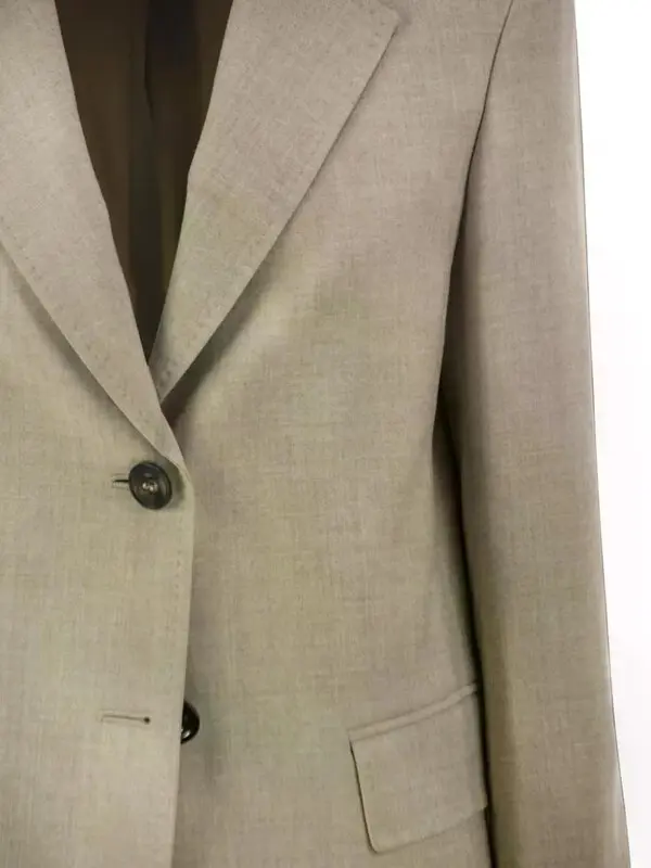 Max Mara Single-breasted Wool Flannel Blazer Beige
