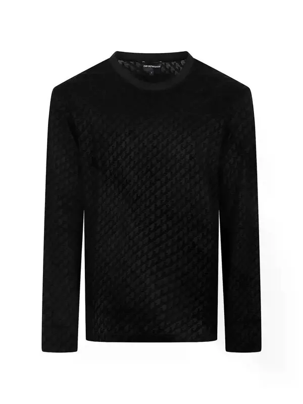 Emporio Armani Logo-jacquard Long-sleeve T-shirt - Black
