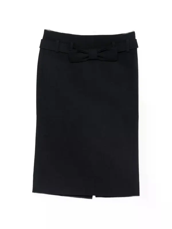 SHUSHU/TONG Bow-detail Wool Skirt - Blue