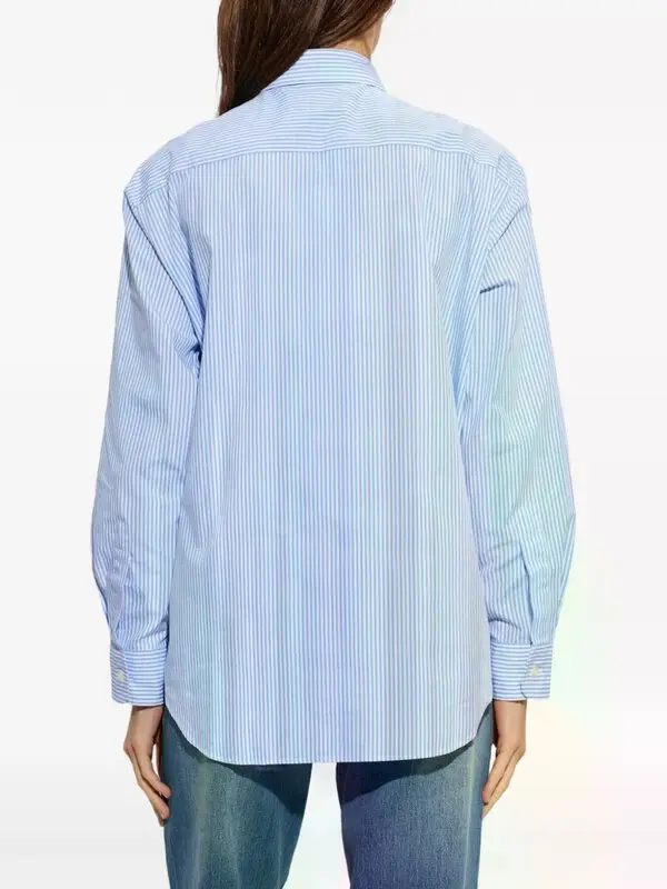 A BATHING APE Embroidered-logo Striped Shirt