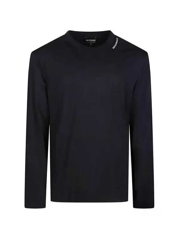 Emporio Armani Logo-print Long-sleeve T-shirt - Black