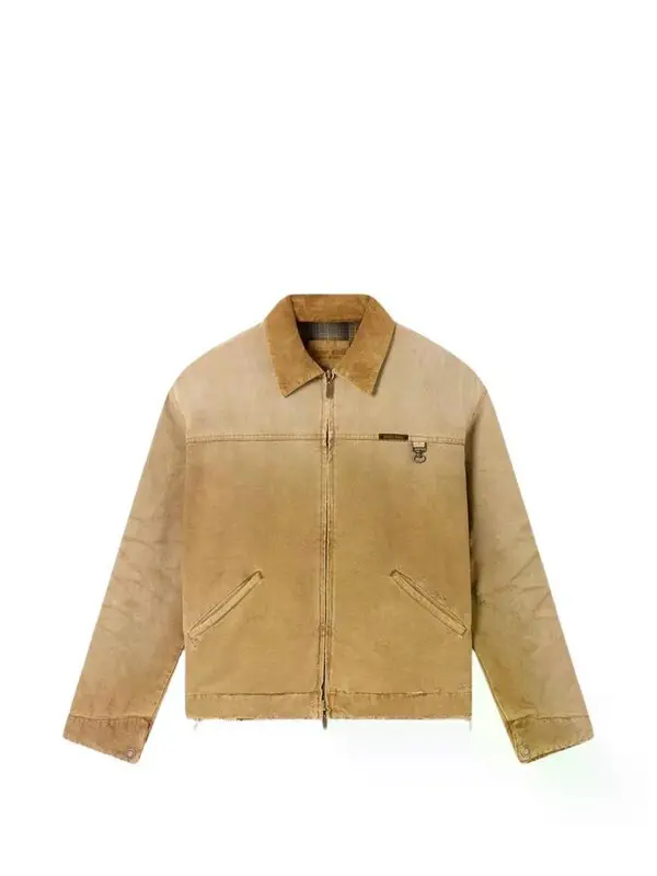 GOLDEN GOOSE Reversible-jacket In Beige Cotton With Check-pattern