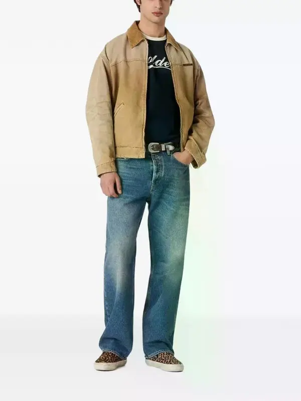 GOLDEN GOOSE Reversible-jacket In Beige Cotton With Check-pattern